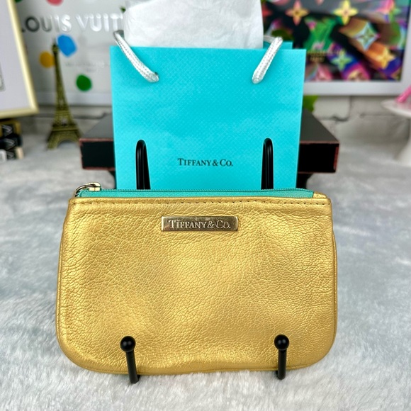Tiffany & Co. | Accessories | Tiffany Co Gold Leather Coin Pouch Mini ...